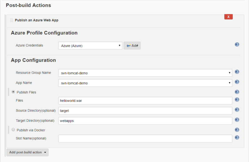 Tutorial: CI/CD using Apache Subversion, Jenkins in Azure and Tomcat Tutorial: CI/CD using Apache Subversion, Jenkins in Azure and Tomcat